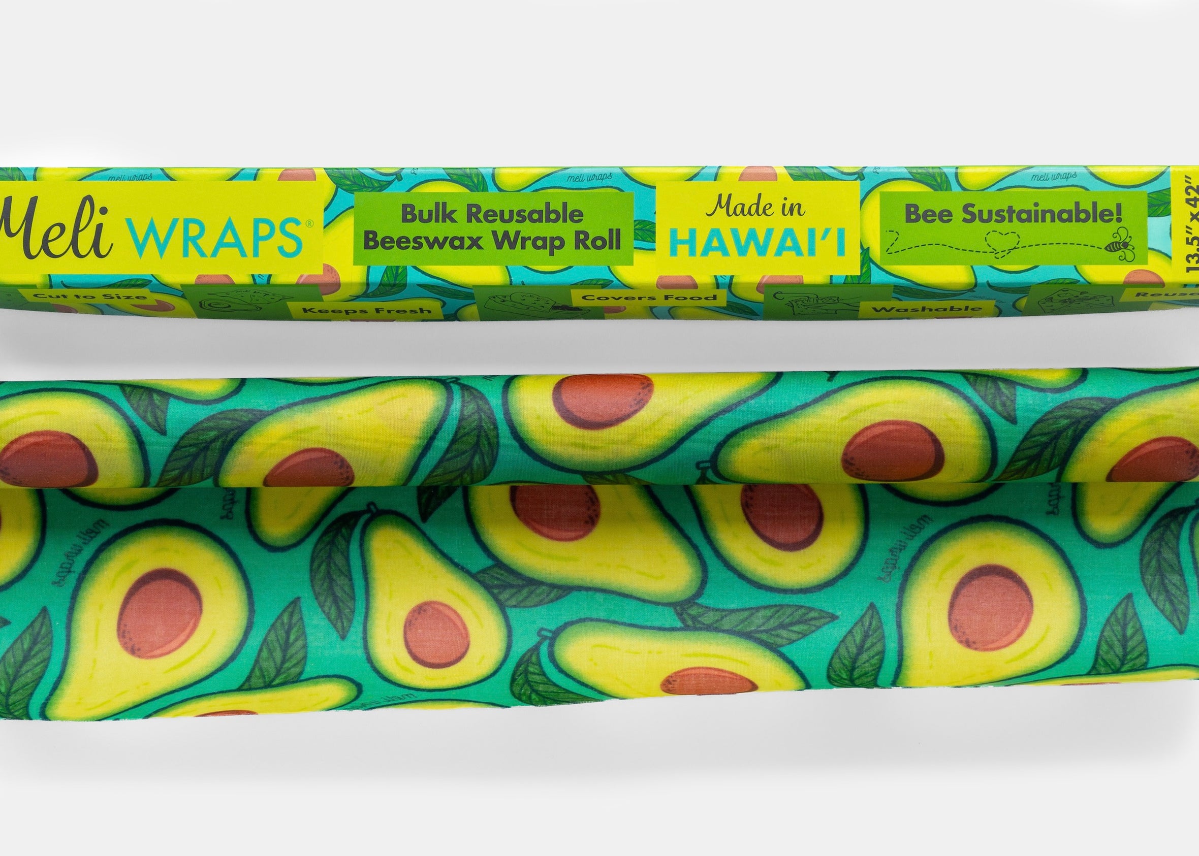 Beeswax Wrap Bulk Roll - Avocado Print - Meli Wraps