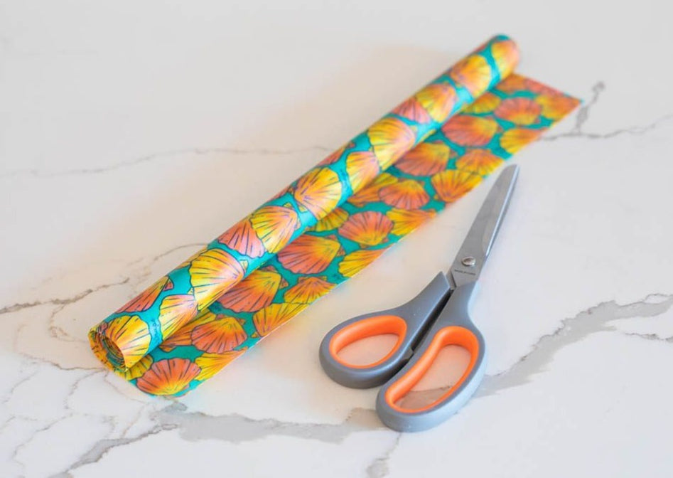 Beeswax Wrap Bulk Roll - Shells Print - Meli Wraps