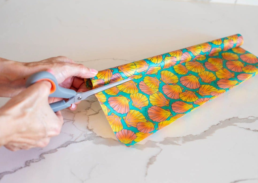 Beeswax Wrap Bulk Roll - Shells Print - Meli Wraps