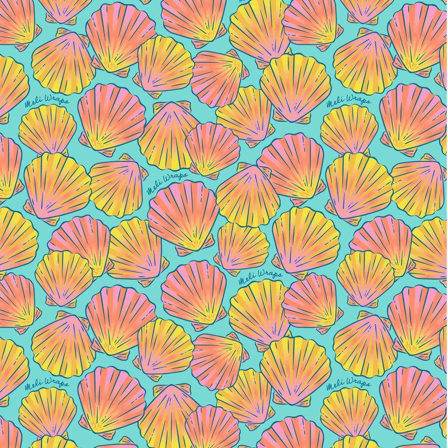 Beeswax Wrap Bulk Roll - Shells Print - Meli Wraps